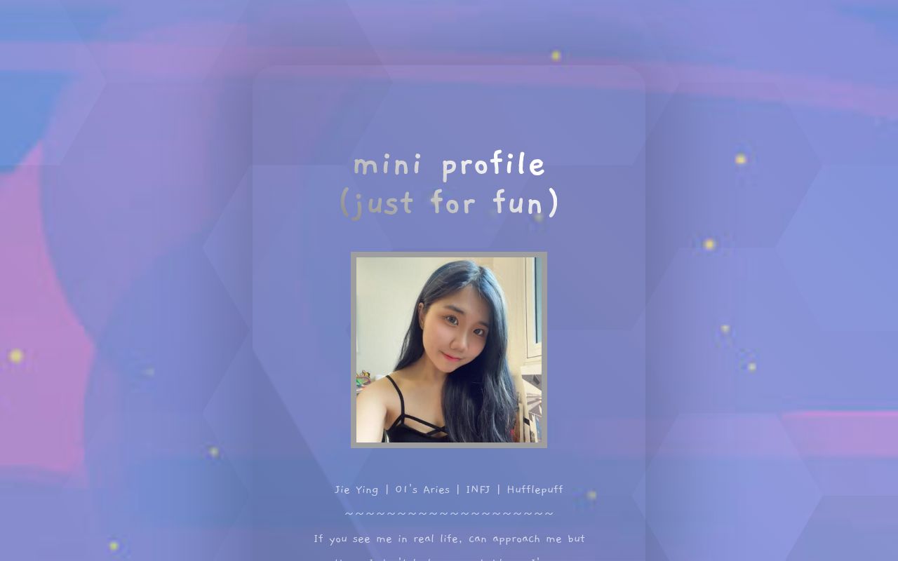 Jie Ying's mini profileee